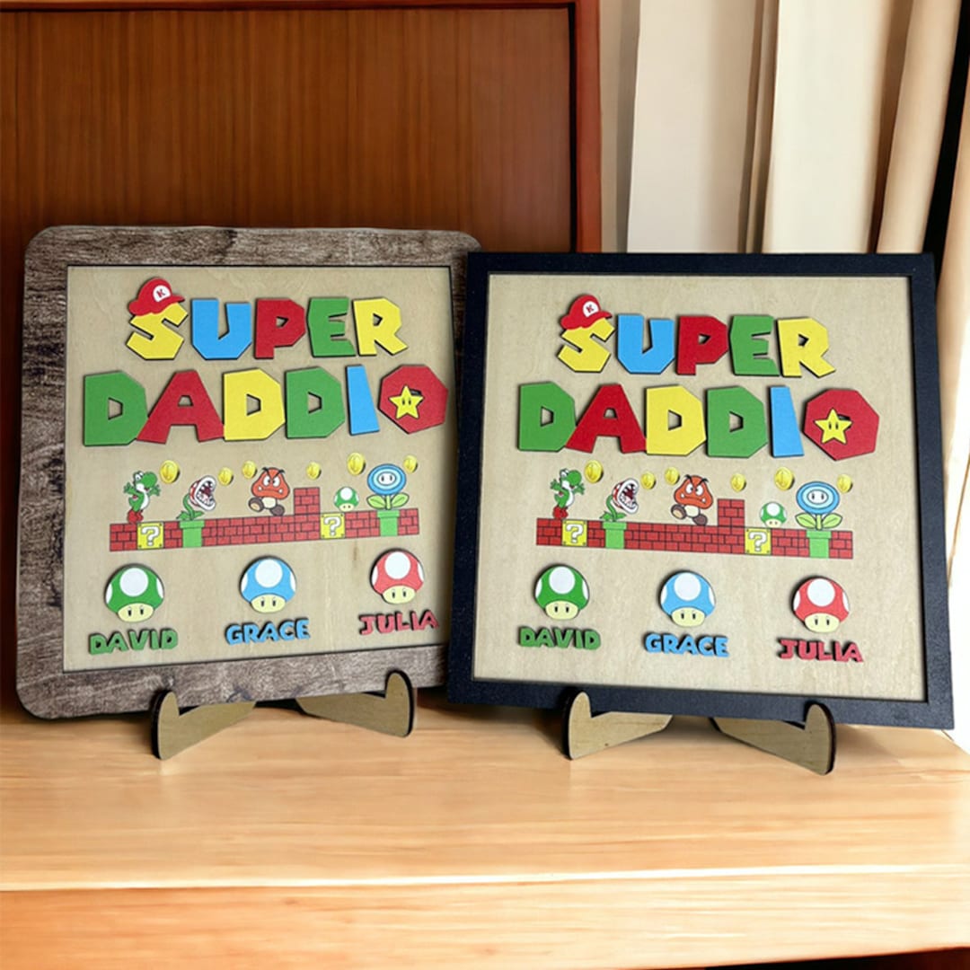 Personalized Daddio Father's Day Wooden Sign, Custom Baby Names Sign ...