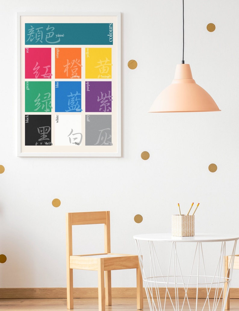 Learn Colours Chinese Characters, Pinyin, English, Bilingual Chinese ...