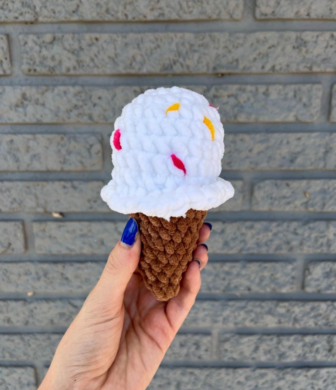 Crochet Ice Cream Cone, Handmade Crocheted Ice Cream Cone, Amigurumi ...
