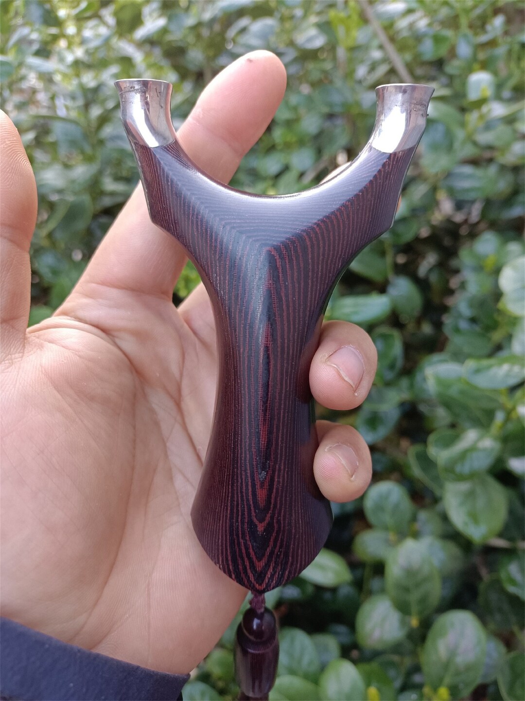 Artisanal Wooden Slingshot Holder Handmade Camphorwood Rack Rustic Wood ...
