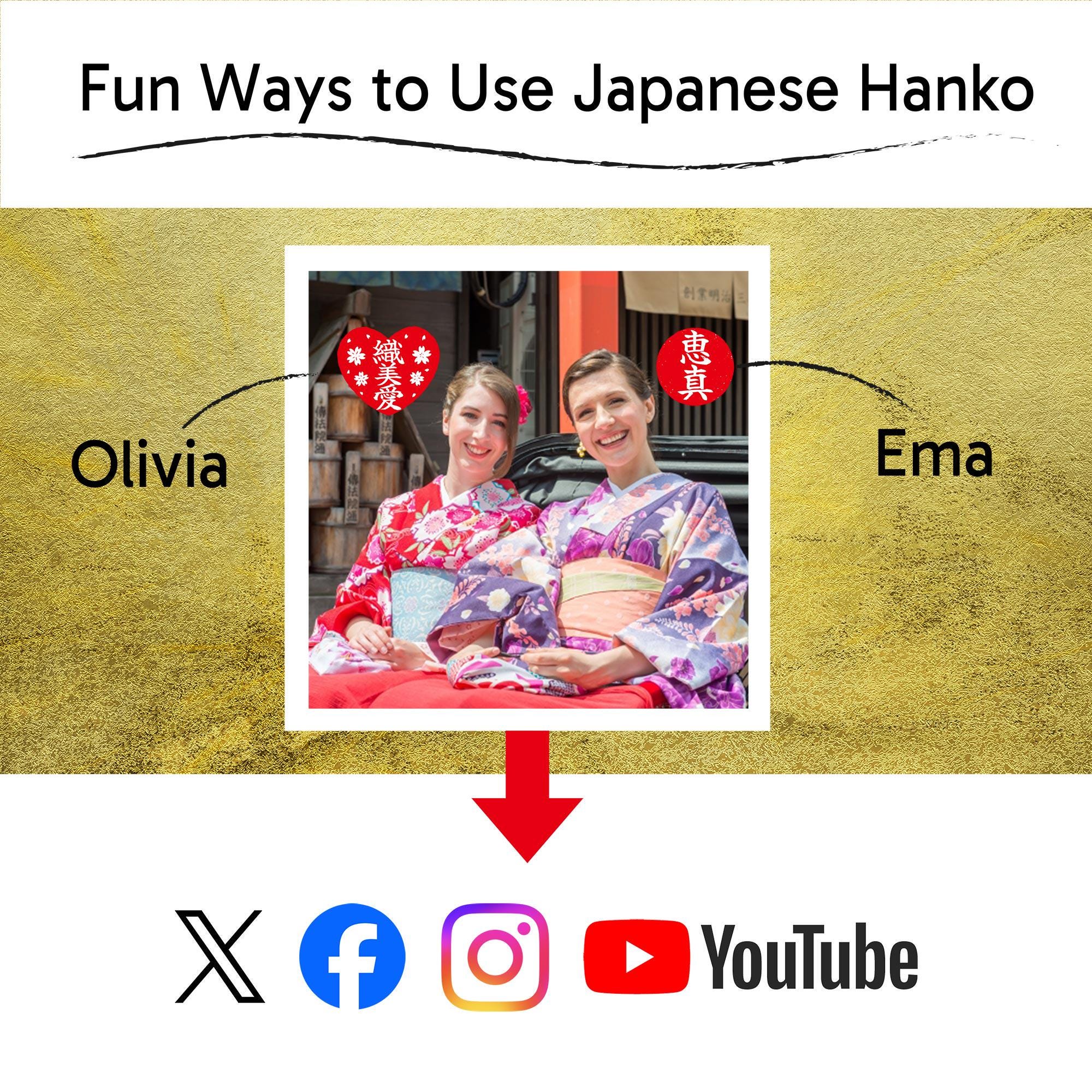 Set of 12, Your Name in Japanese, Name Stamp, Personalized Japanese ...