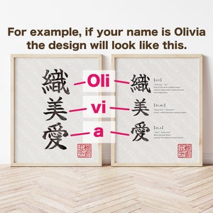 Your Name in Japanese Calligraphy, Personalized Japanese Name, Japanese ...