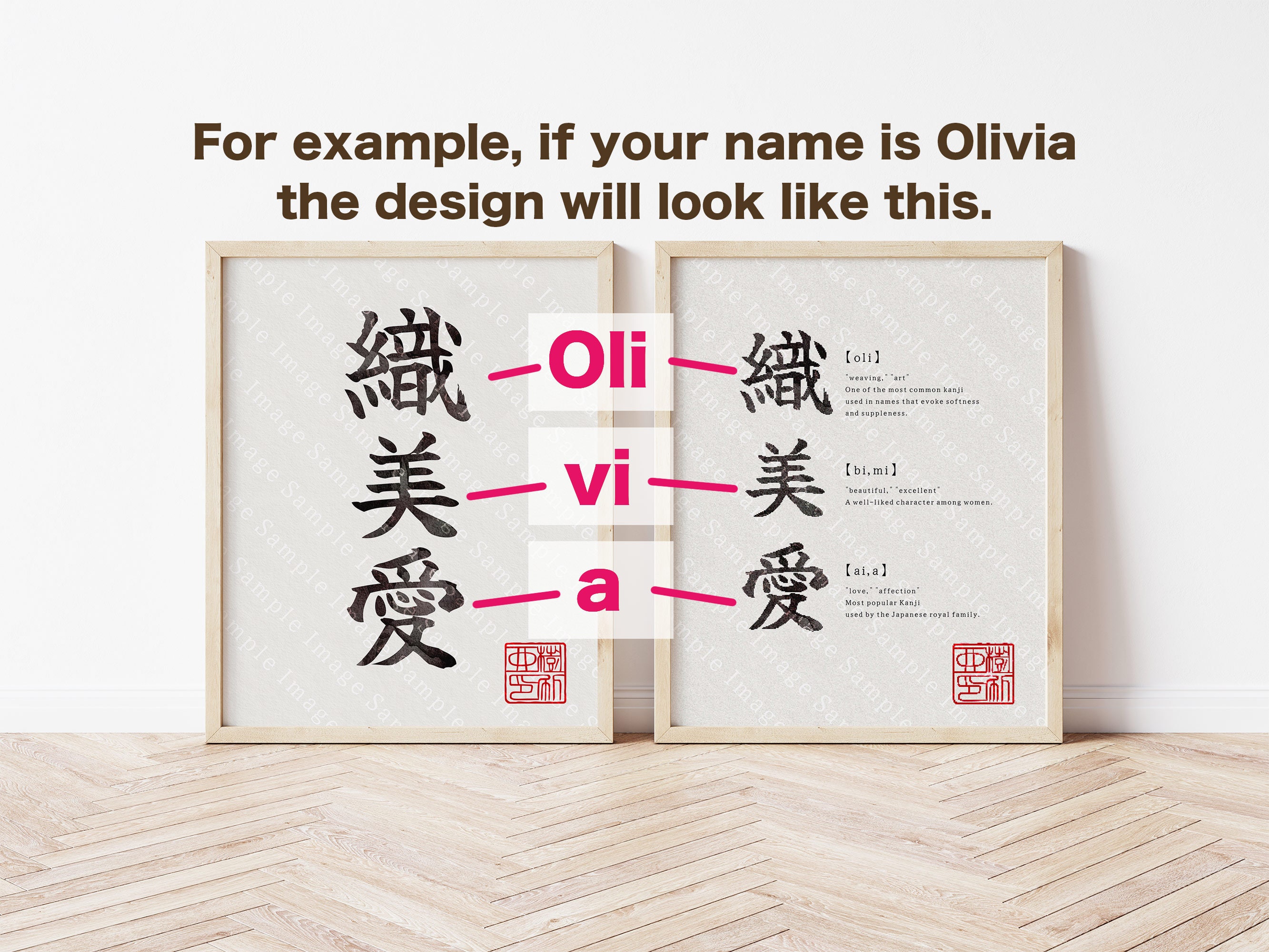 Your Name in Japanese Calligraphy, Personalized Japanese Name, Japanese ...