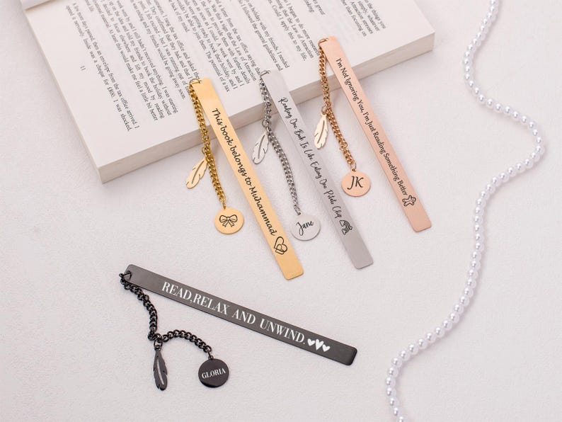 Personalized Engraved Metal Bookmark: Custom Name Bookmark, Metal ...