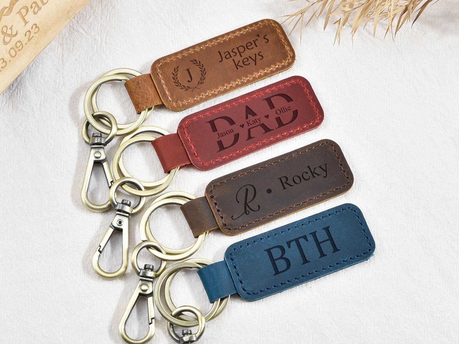 Personalized Leather Keychain,custom Keychain,personalized Gift for Him ...