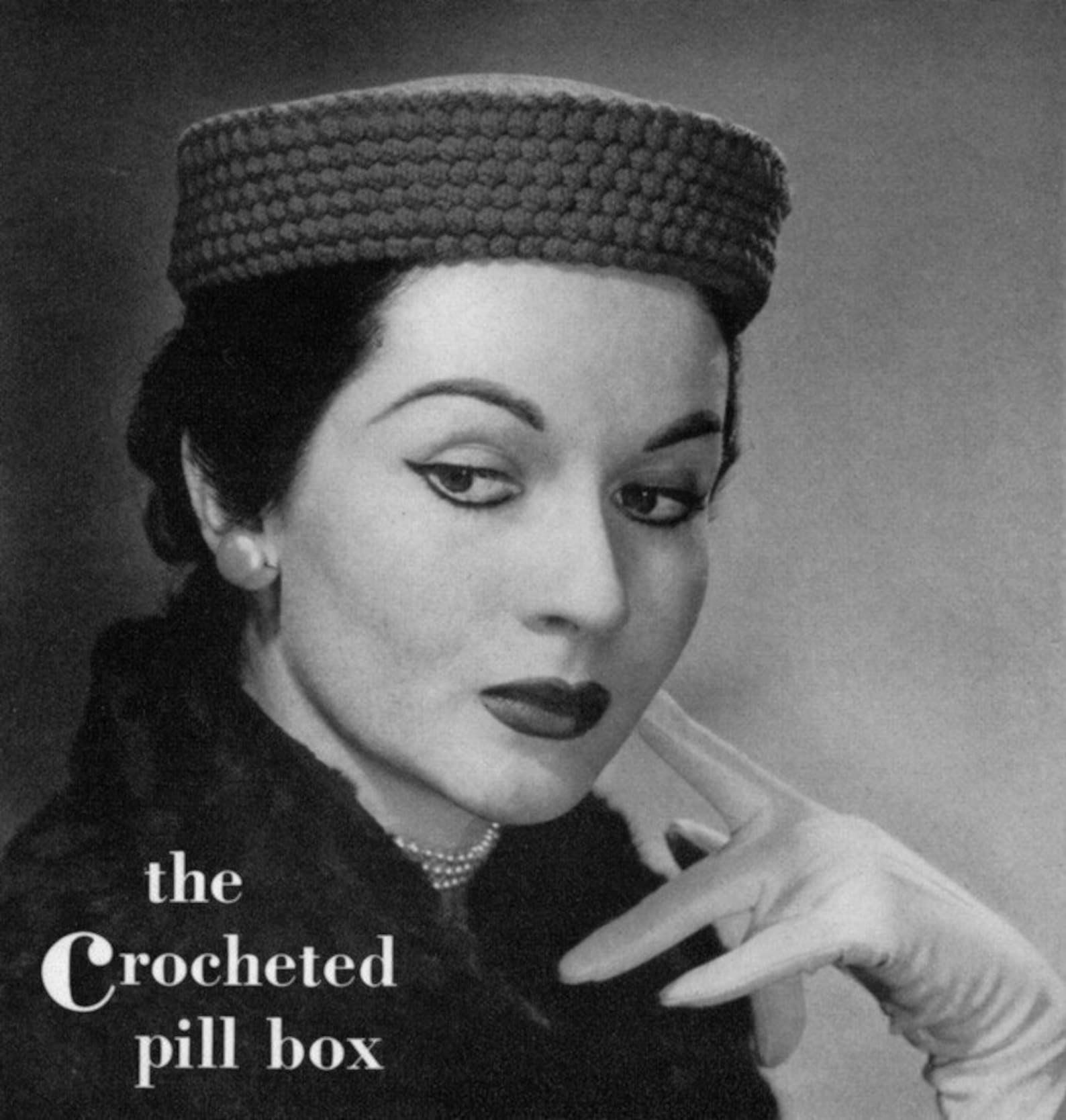 The Crocheted Pill Box - Vintage Crochet Hat Pattern - 1940s 50s - PDF ...