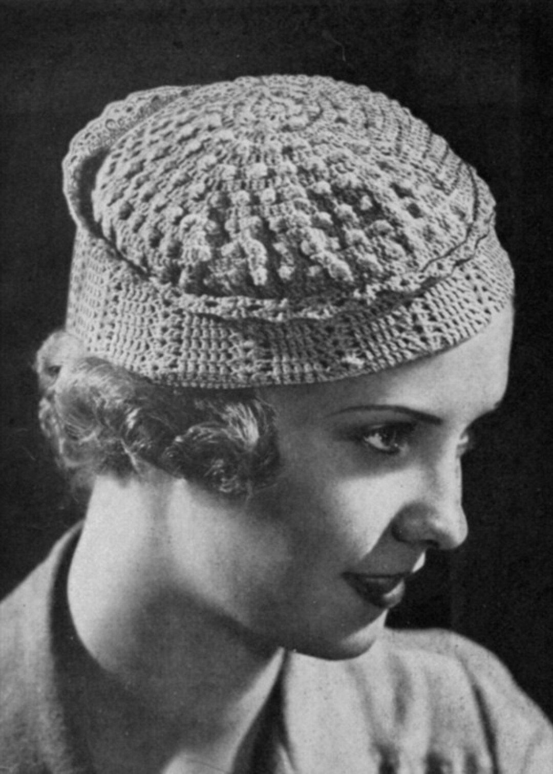 Toque Beret - Vintage 1930s Crochet Hat Pattern - Etsy