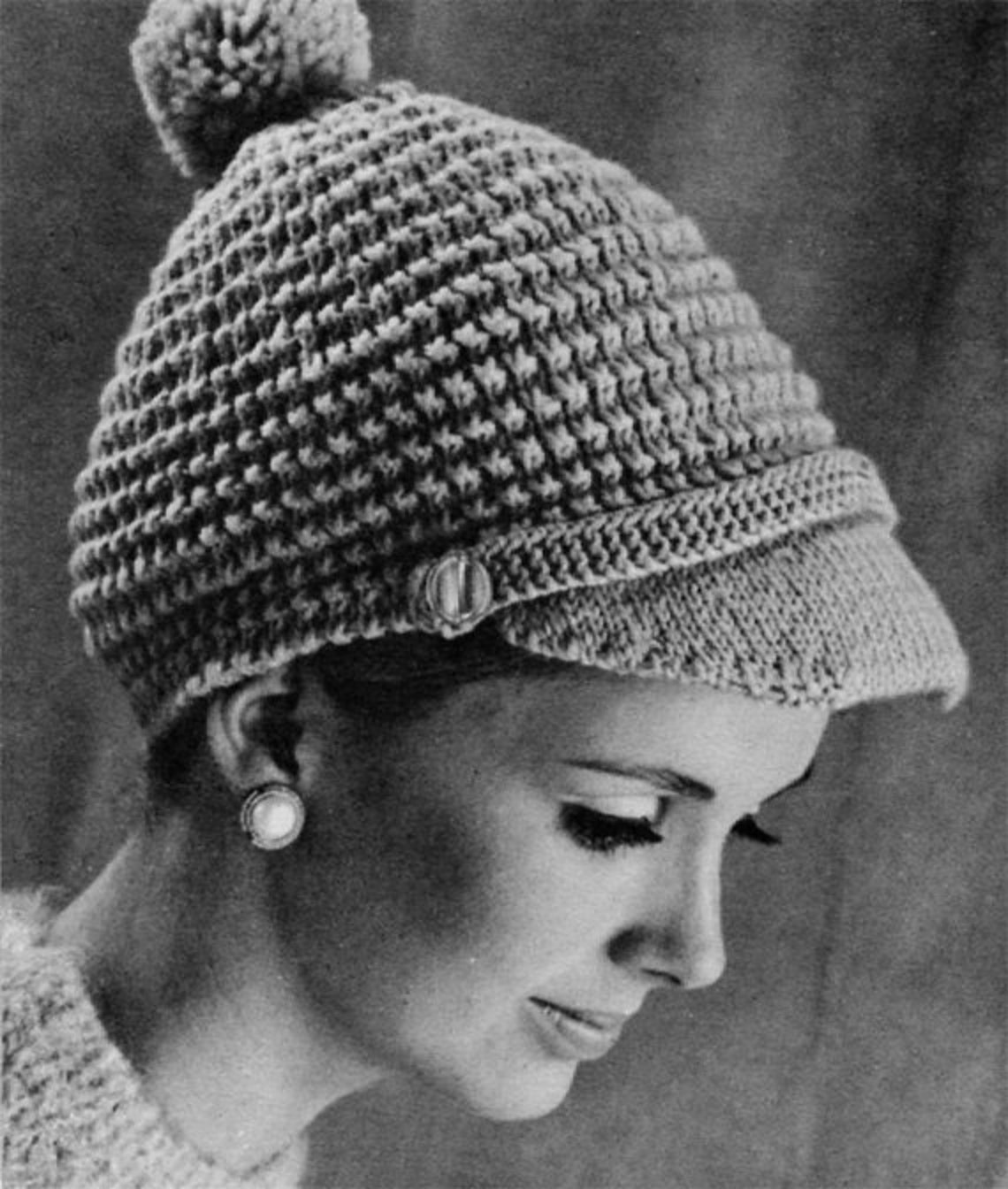 Ladies Peaked Hat - 1960s Hat Pattern - Vintage Knitting - PDF Ebook - Etsy