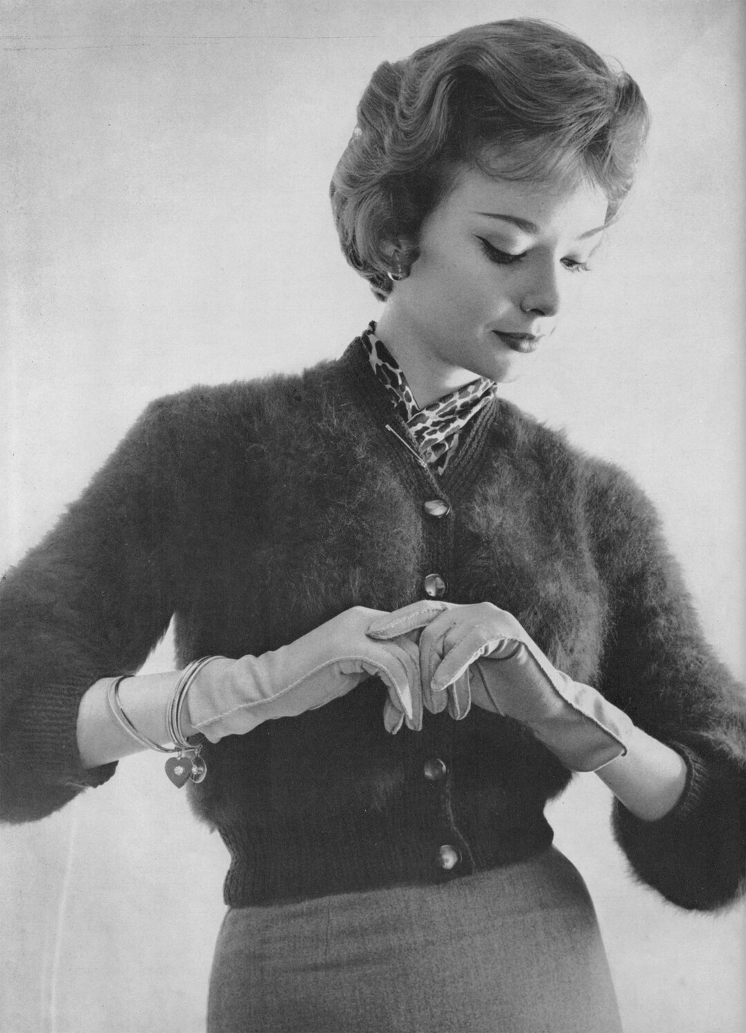 1960s Fuzzy Angora Jacket - Vintage Knitting Pattern - PDF Ebook ...