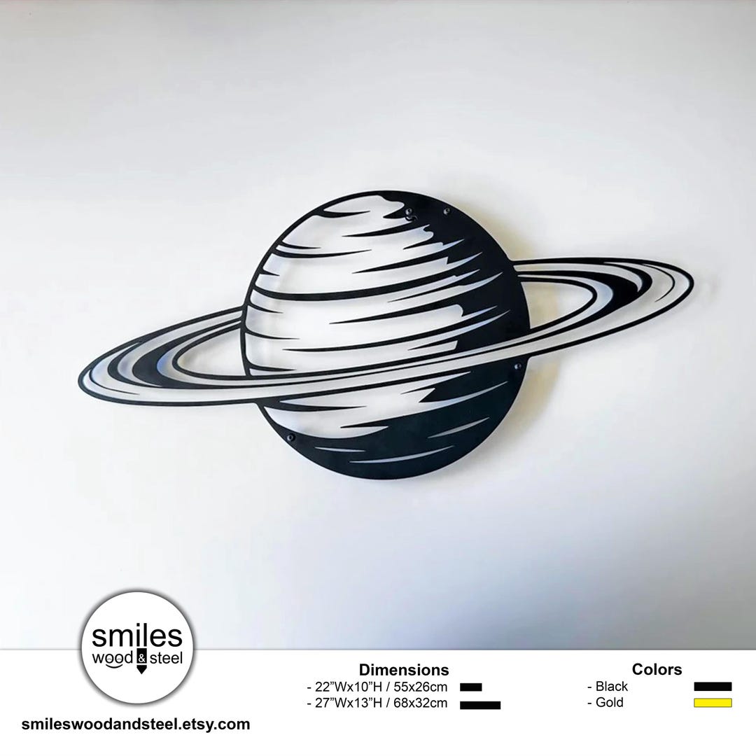 Saturn Metal Wall Art: Modern Planet Decor - Etsy
