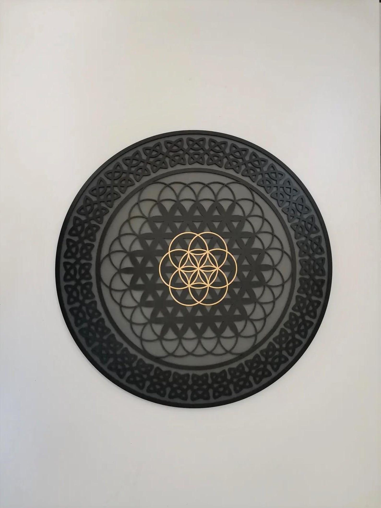 Flower of Life and Celtic Knot Wall Art, Seed of Life Wall Decor ...