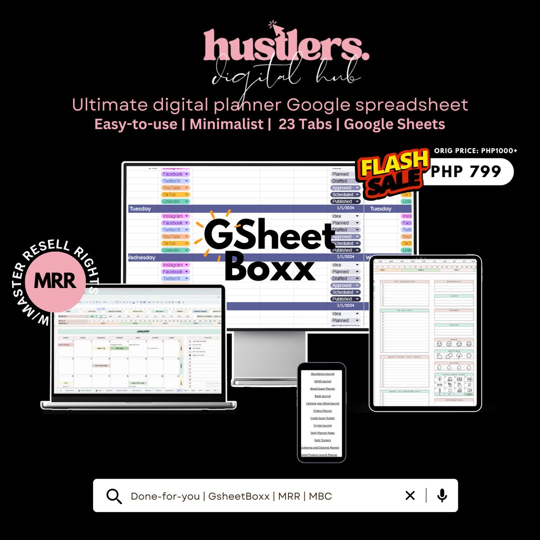 Ultimate Digital Planner in Google Sheets | All in One Planners and ...