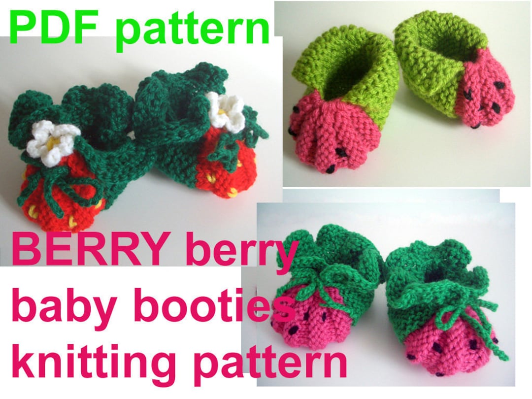 BERRY WATERMELON Baby Booties KNITTING Pattern for True Beginner With ...