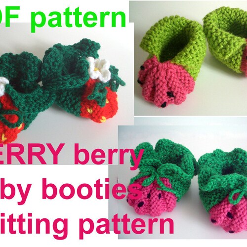 BERRY WATERMELON Baby Booties KNITTING Pattern for True - Etsy