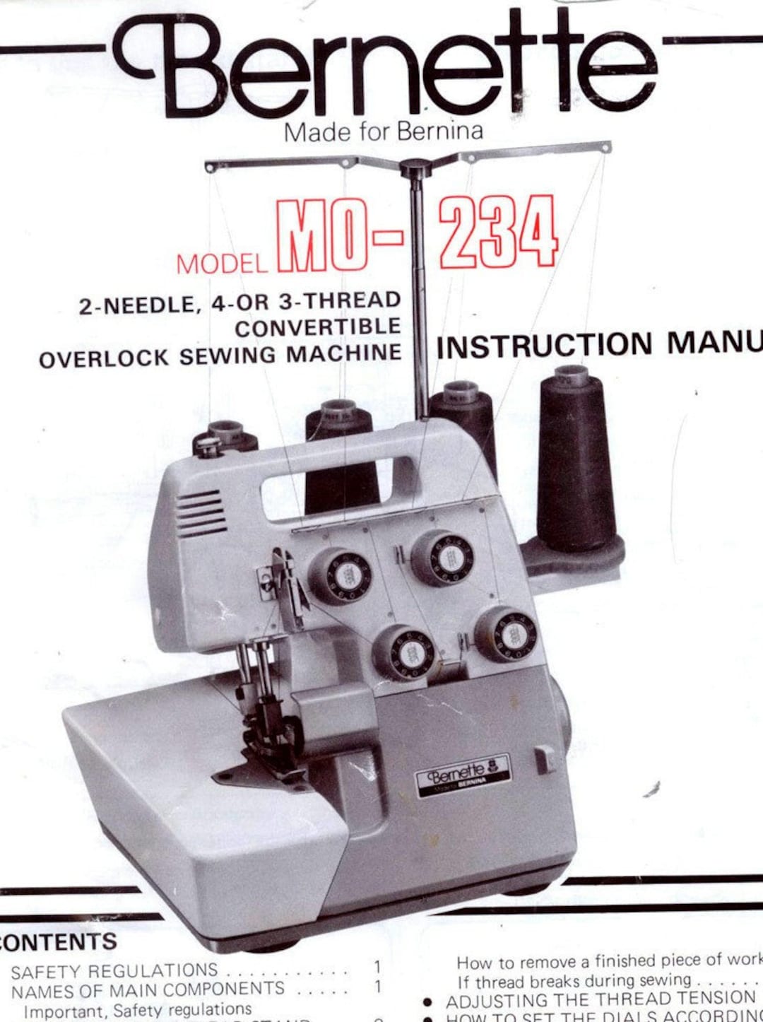BERNETTE MO 234 Sserger Overlock for BERNINA Istructional Manual - Etsy