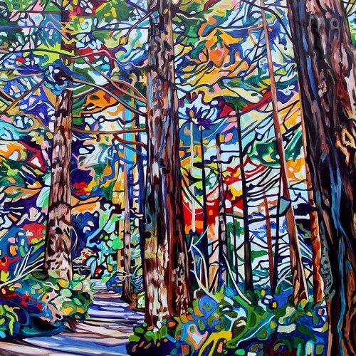 PAPER ART PRINT Trees and Atmosphere Forest Painting by - Etsy