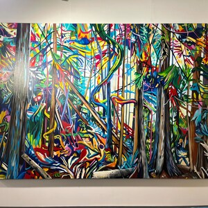 ORIGINAL PAINTING Tree Waves (2021) Acrylic on Canvas 60x40 Inches Tree ...