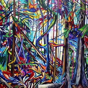 ORIGINAL PAINTING Tree Waves (2021) Acrylic on Canvas 60x40 Inches Tree ...