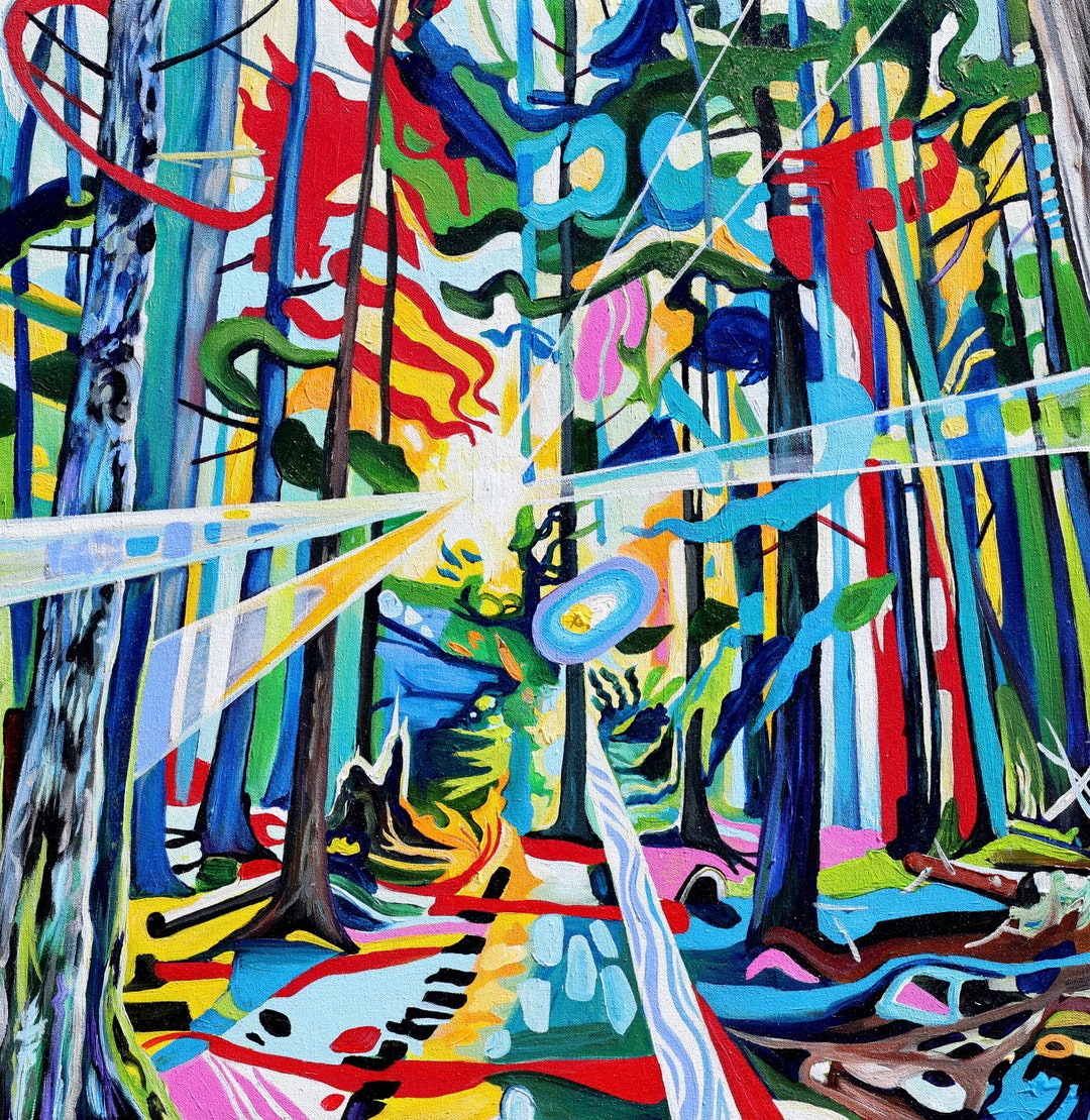 ORIGINAL PAINTING Salt Spring Walk 2024 Acrylic on Canvas 40x26 Forest ...