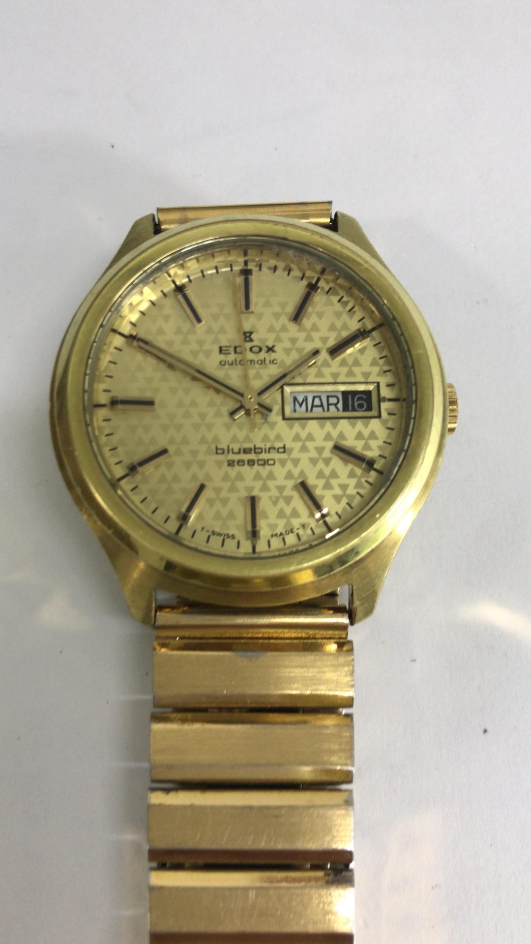 Edox Date-day Bluebird Automatic 28800 Swiss Watch Full Service - Etsy