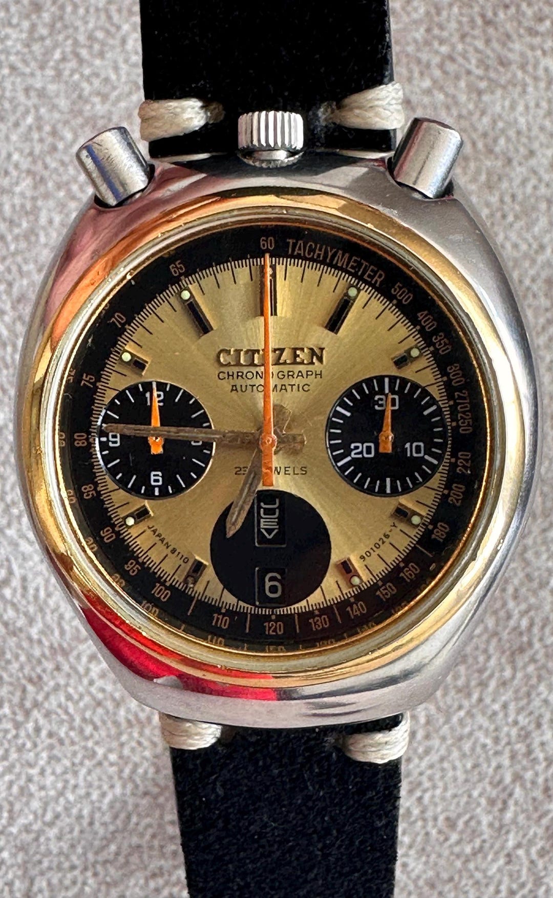Vintage Citizen Bullhead Brad Pitt Chronograph Automatic Watch 67-9011 ...
