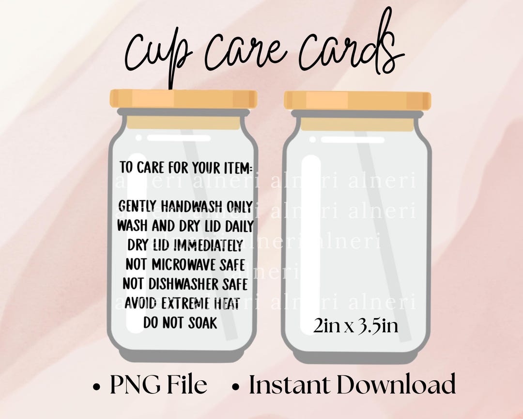 Glass Cup Care Cards PNG, Libbey Glass Cup Care Card PNG, Cup Care Card ...