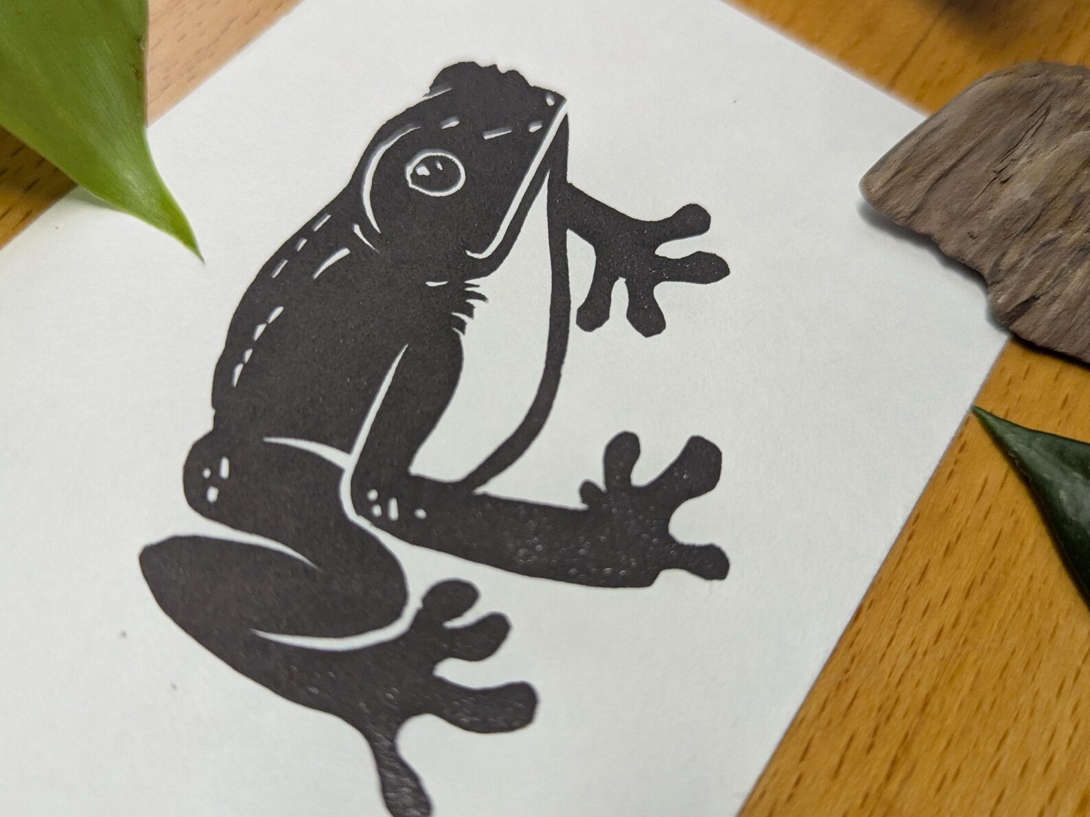 Frog Linocut Print | Small Handmade Amphibian Art | Mini Nature Print ...