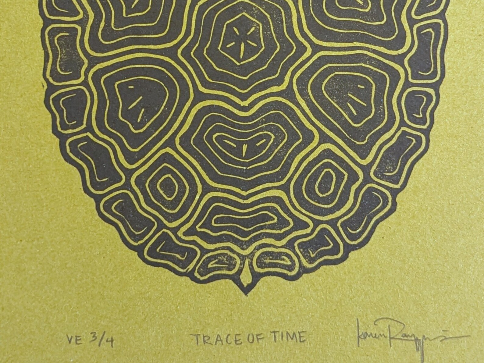 Turtle Shell Linocut Print | Handmade Block Print | Small 6x8 Nature ...