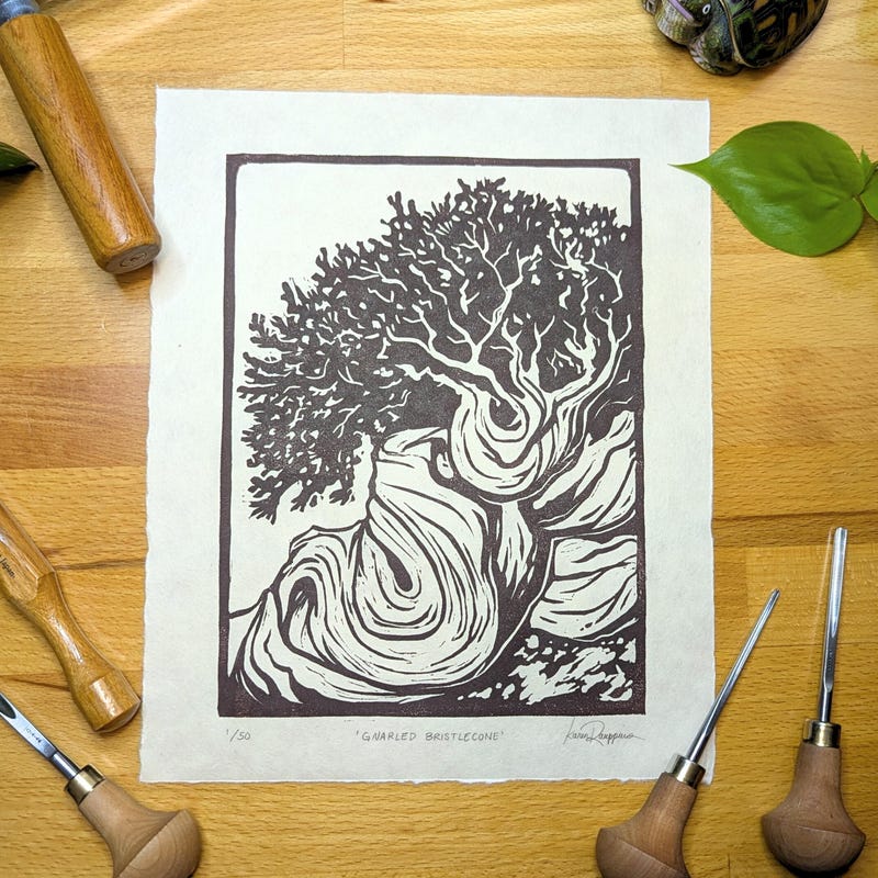Block Print Tree - Etsy