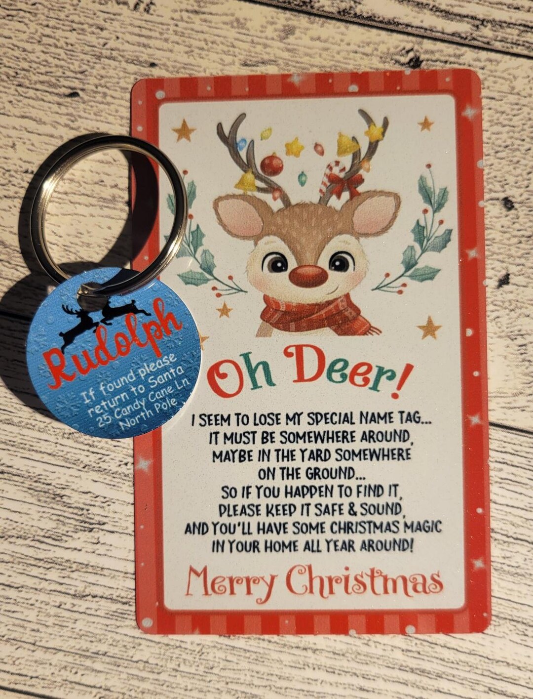 Oh Deer, I Seem to Lose My Special Name Tag, Rudolph, Dog Tag, Reusable ...