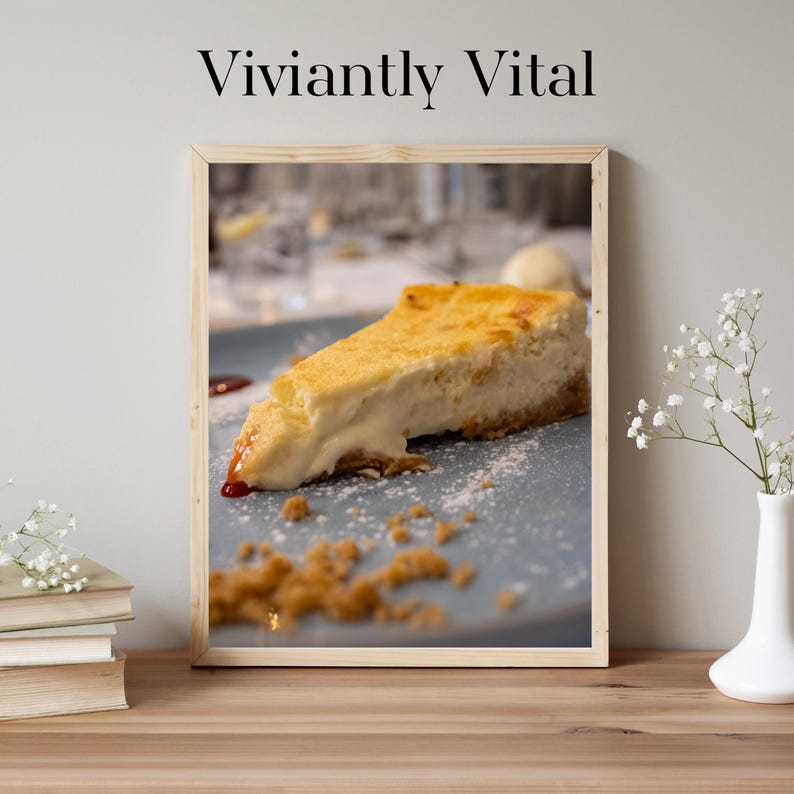 Cheesecake Slice Digital Wall Art Printable Dessert Kitchen Decor ...