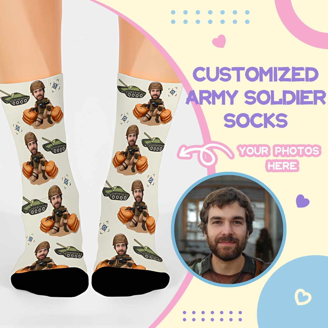 Custom Proud Army Family Socks,custom Face Socks,usa Army Soldier Socks ...