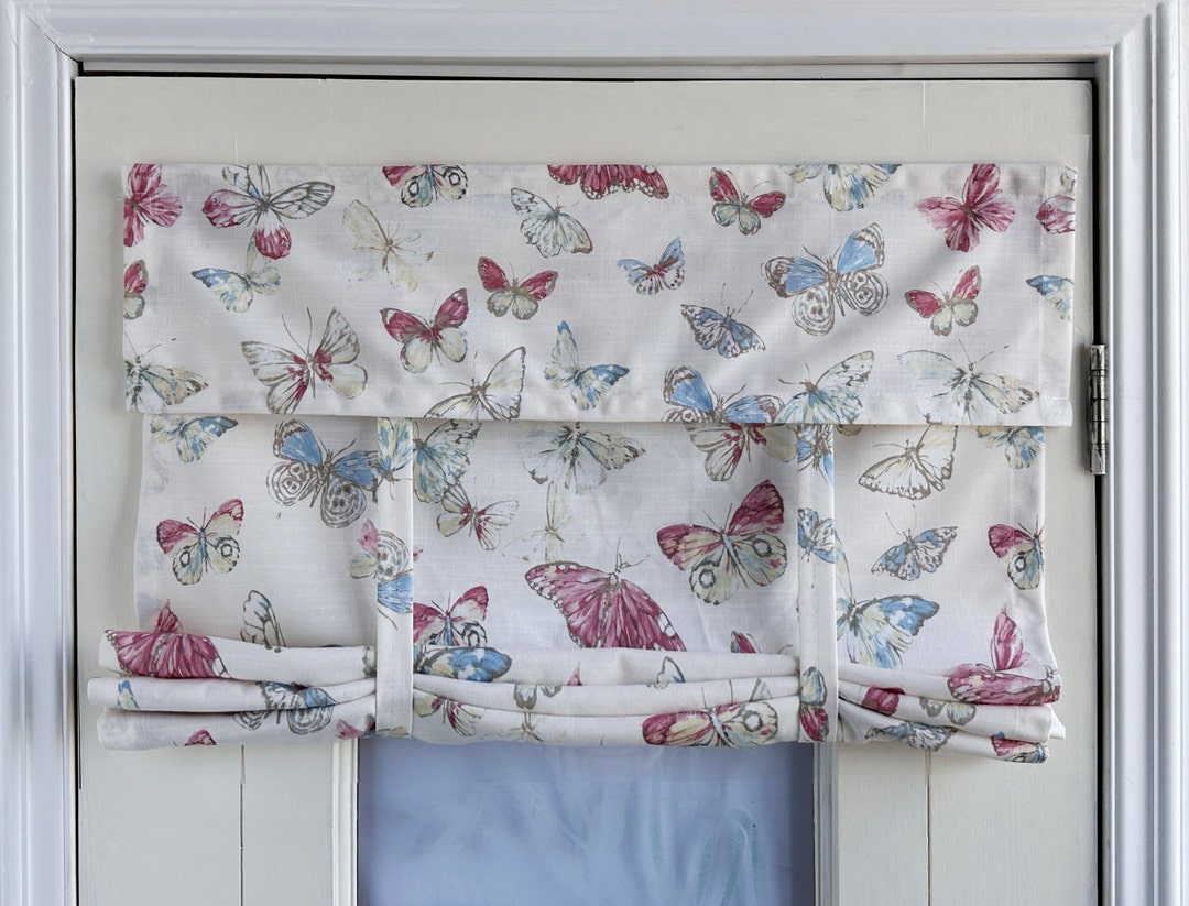 White Door Curtains With Colorful Butterfly Pattern, French Door ...