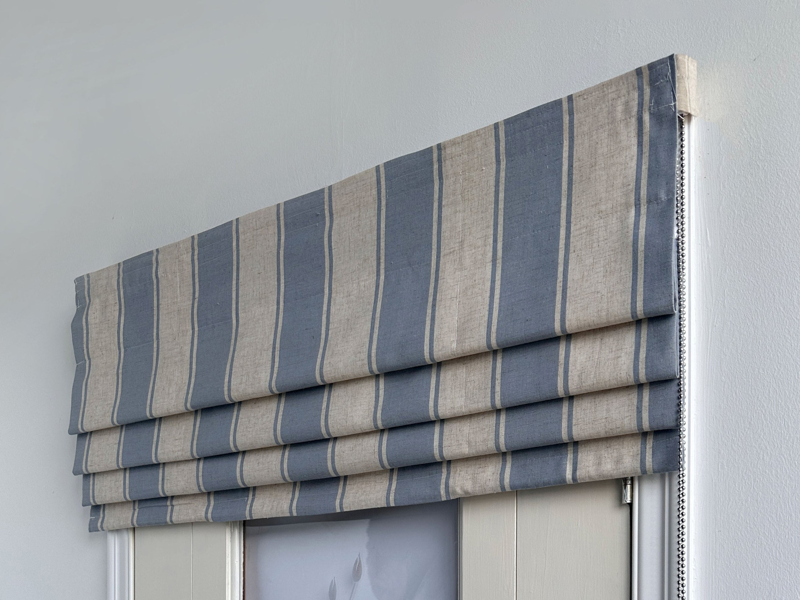 Blue Stripe Roman Shade, Farmhouse Style, Custom Size, Handmade - Etsy