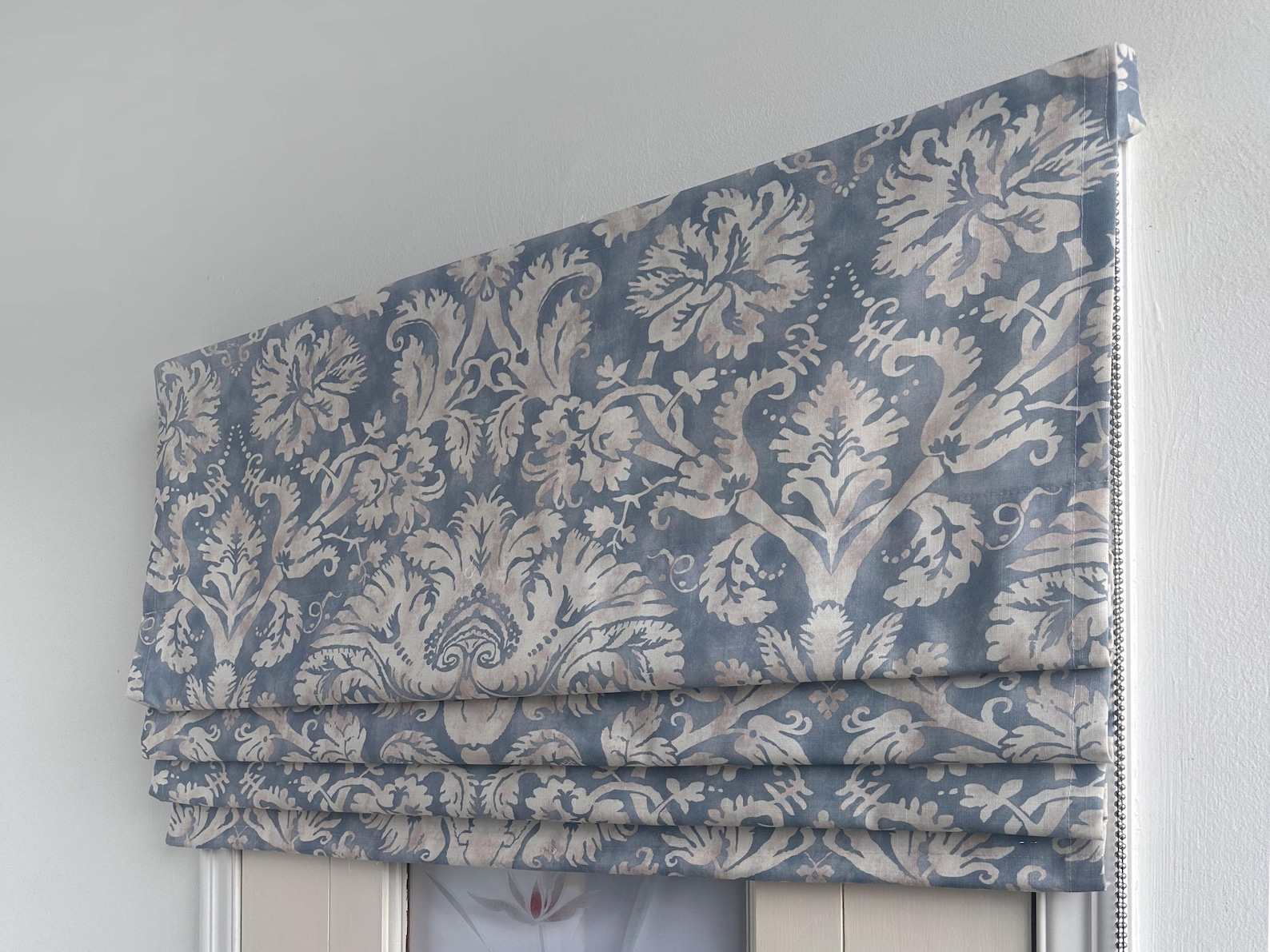 French Blue Floral Pattern Roman Shades, Printed Roman Shades, French ...