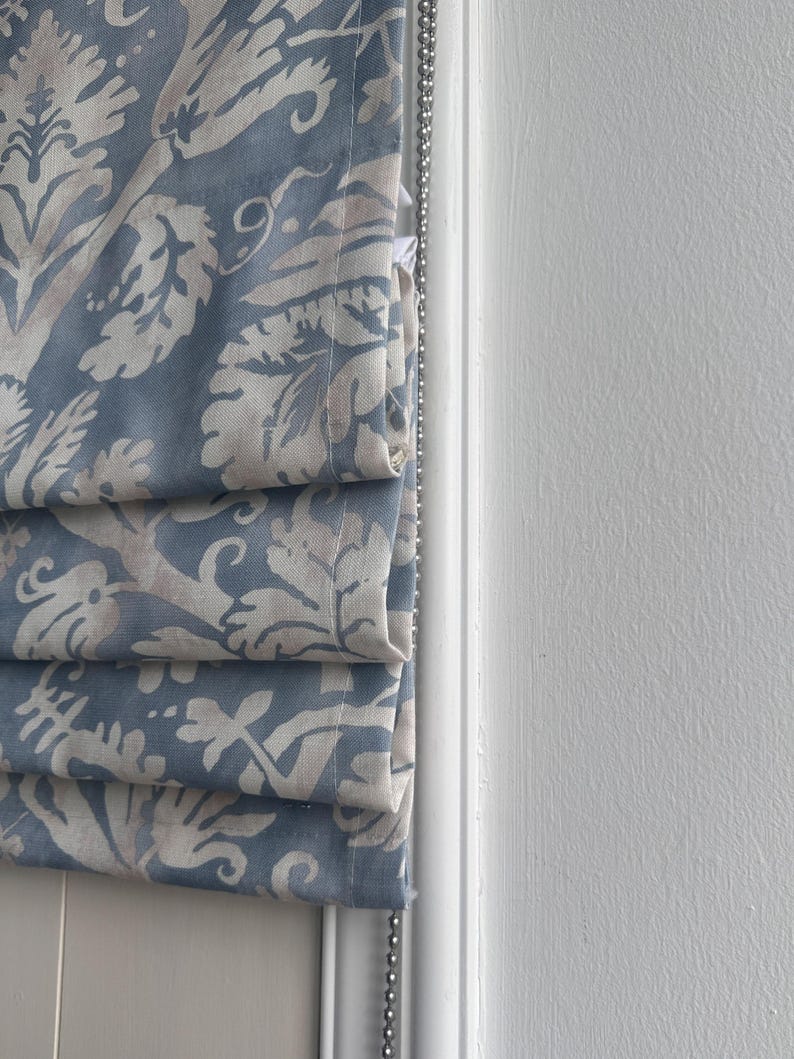 French Blue Floral Pattern Roman Shades, Printed Roman Shades, French ...