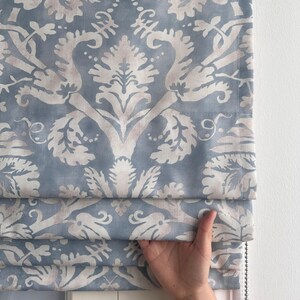 French Blue Floral Pattern Roman Shades, Printed Roman Shades, French ...