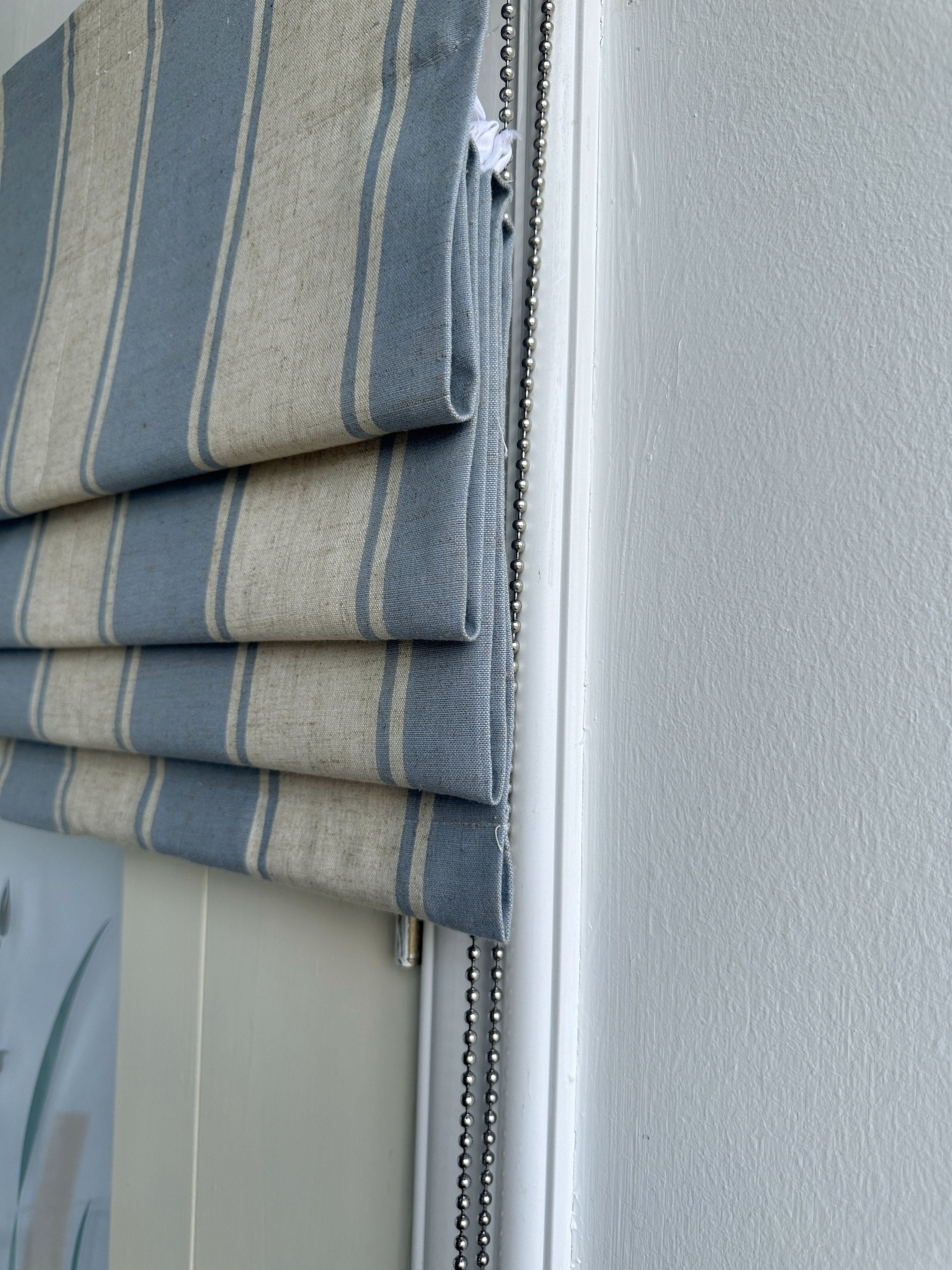 Blue Stripe Roman Shade, Farmhouse Style, Custom Size, Handmade - Etsy