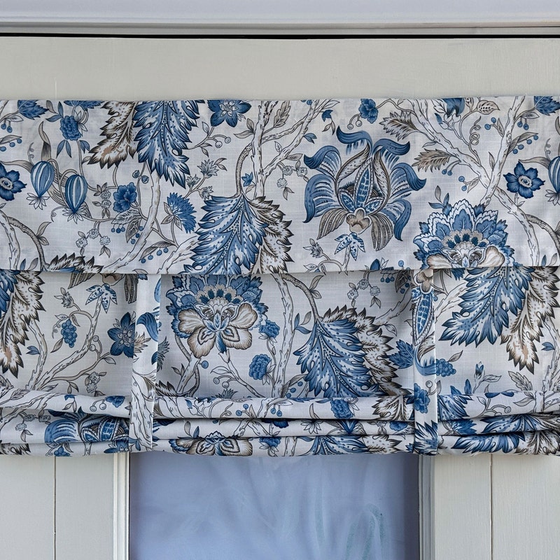 Roman Shades Blue and White - Etsy