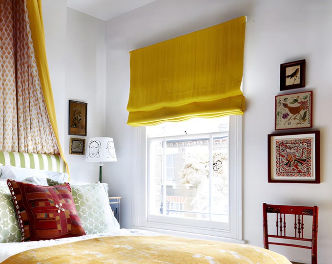 Bottom Pleated Lined Valance (faux Roman Shade Valance): Wildflower ...