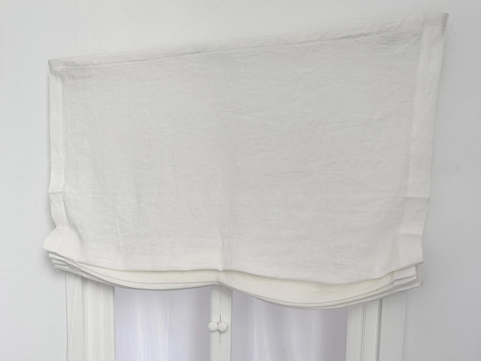 White Linen Roman Shade, Custom Handmade Window Treatment - Etsy