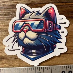 Cyberpunk Cat Sticker Pack – Futuristic Vinyl Decals for Laptops, Phone ...