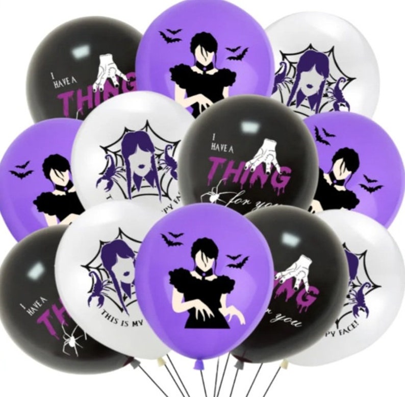Wednesday Addams Balloons - Etsy