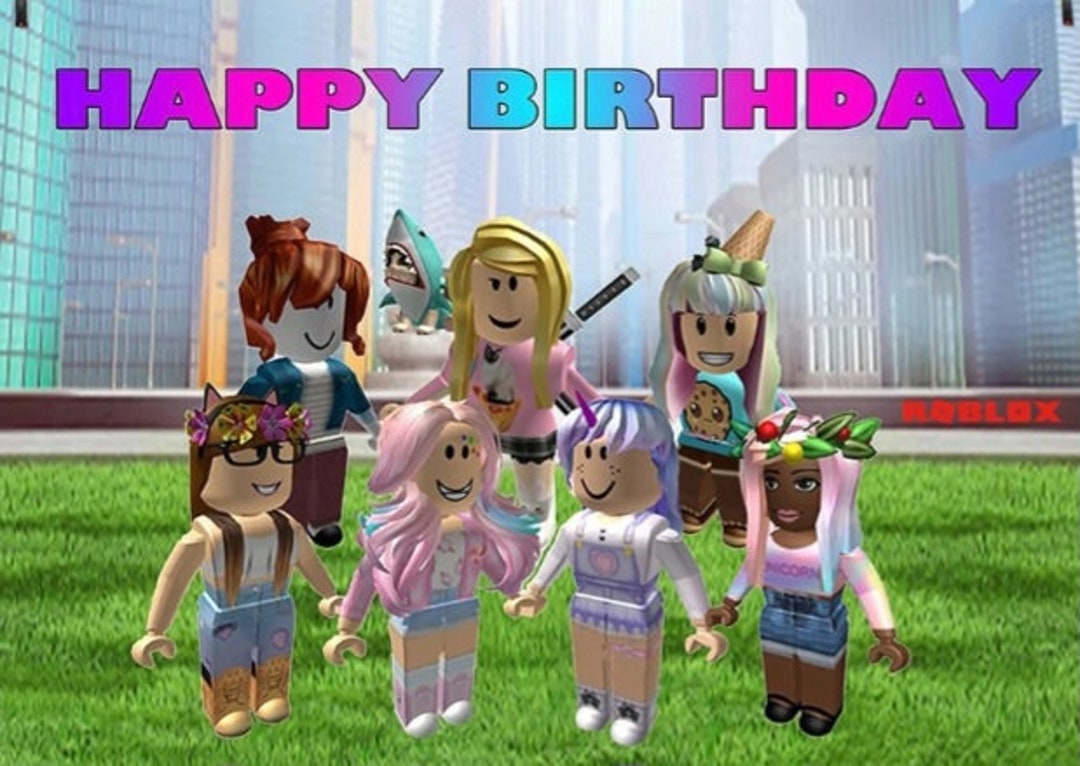 5x3ft Pink Girl Roblox Banner Backdrop - Etsy