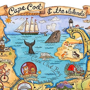 Cape Cod Map Art Print 16"x20" - Etsy