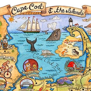 Map of Cape Cod Art Print 11" X14" - Etsy