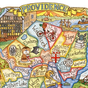 Providence Rhode Island Art Map 16" X 20" - Etsy