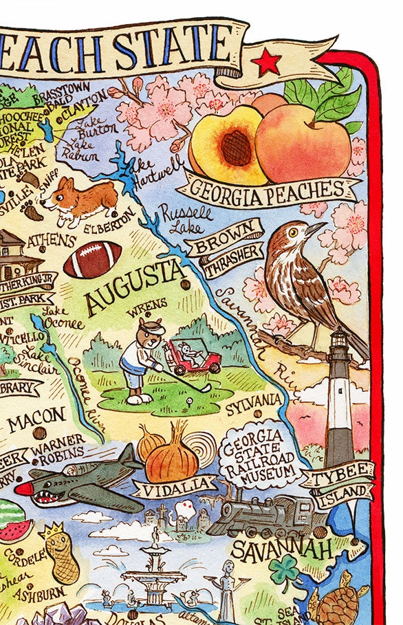 Georgia Map Art Print 8"x 10" - Etsy