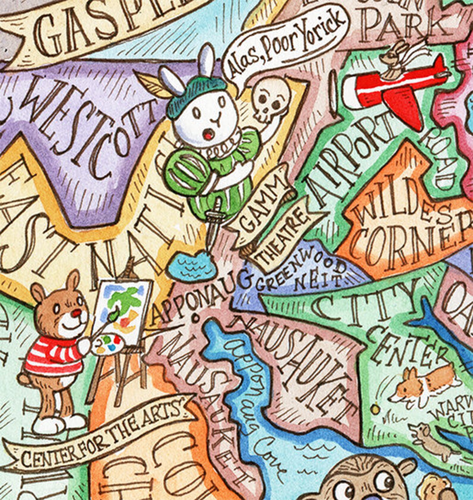 Warwick Rhode Island City Map Art Print 11 X 14 - Etsy