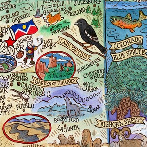 Colorado State Map Art Print 11"x 14" - Etsy